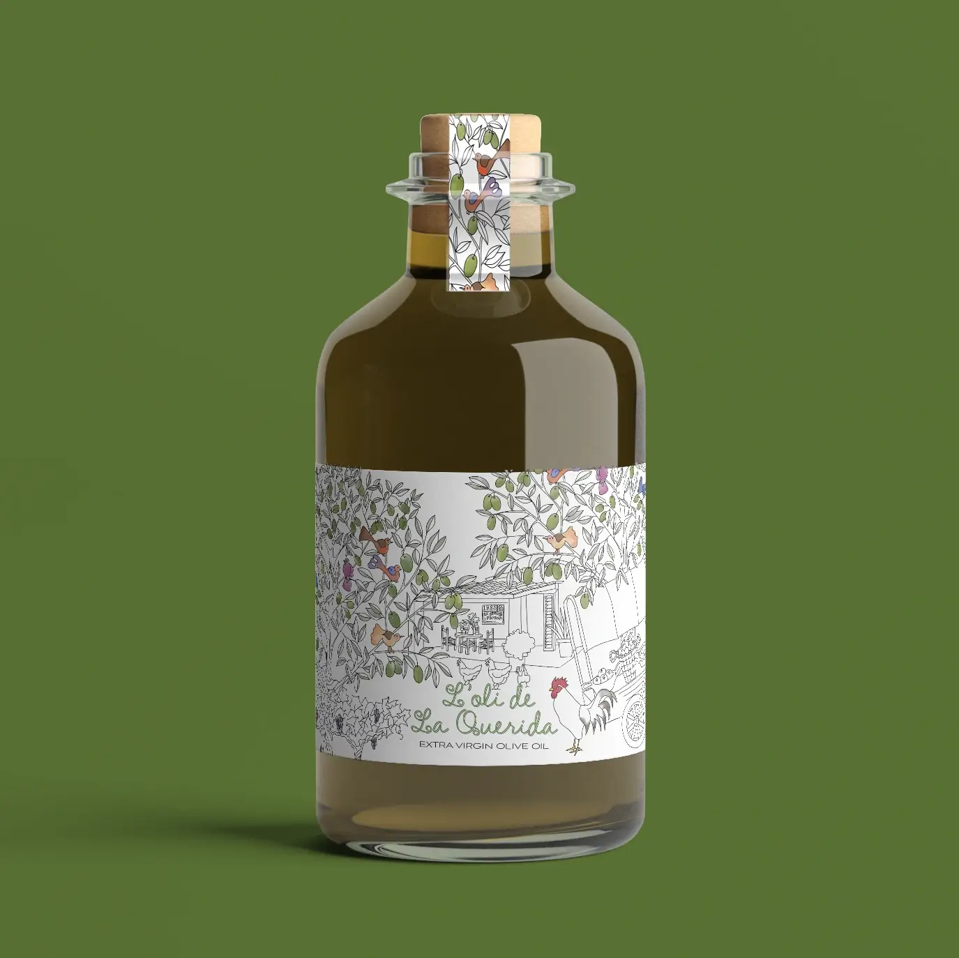 Discover the illustrated packaging design · L’Oli Olive Oil